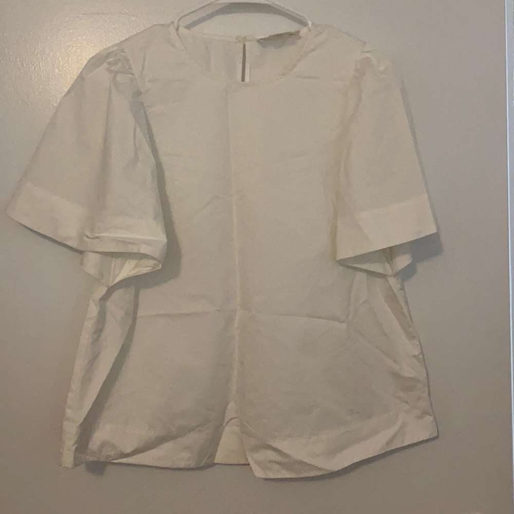 Kate Spade Brooke Street White Flutter Sleeve Top Siz… - Gem